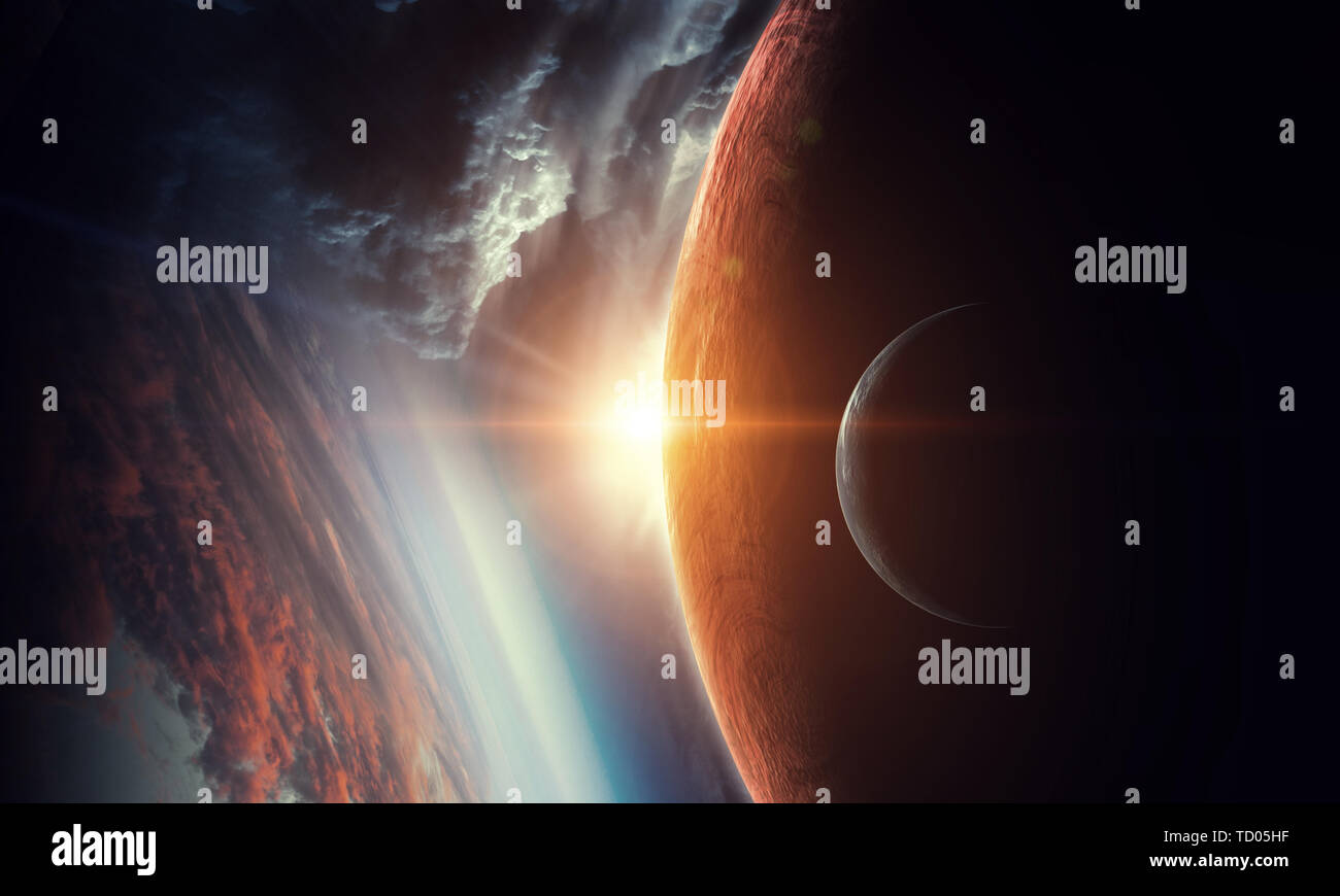 Abstract planets and space background Stock Photo - Alamy