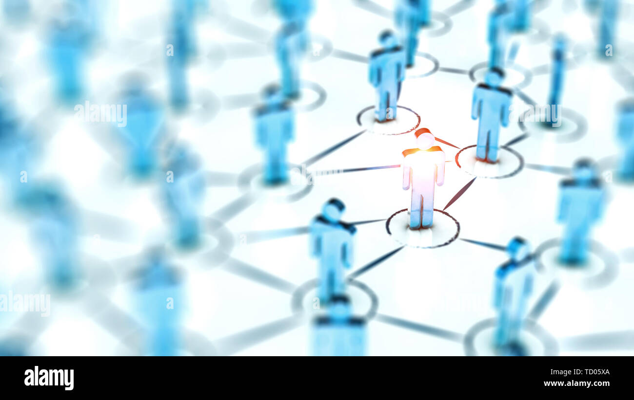 Abstract Social network concept, connecting human figures Stock Photo ...