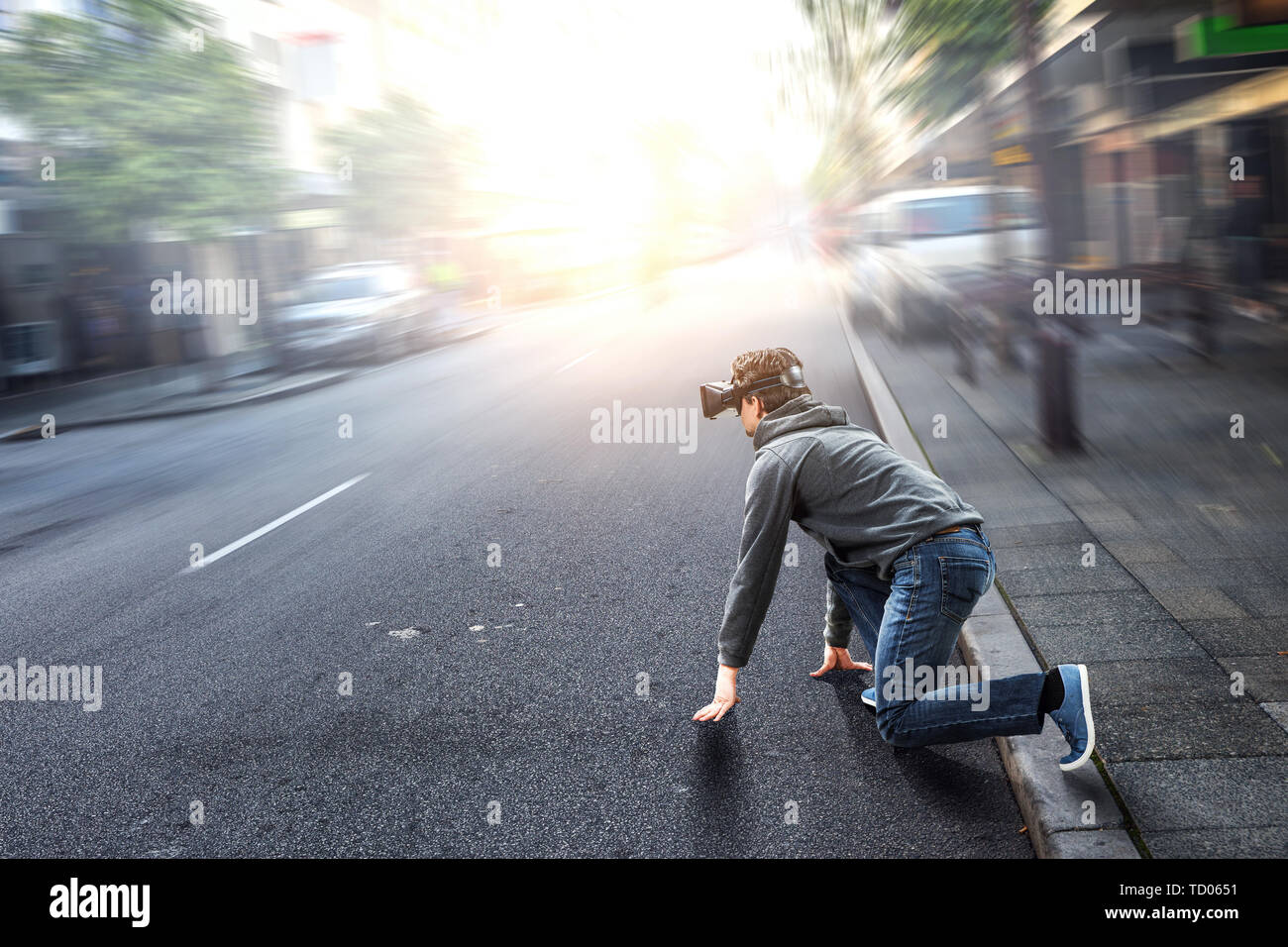 Man in virtual helmet hi-res stock photography and images - Alamy
