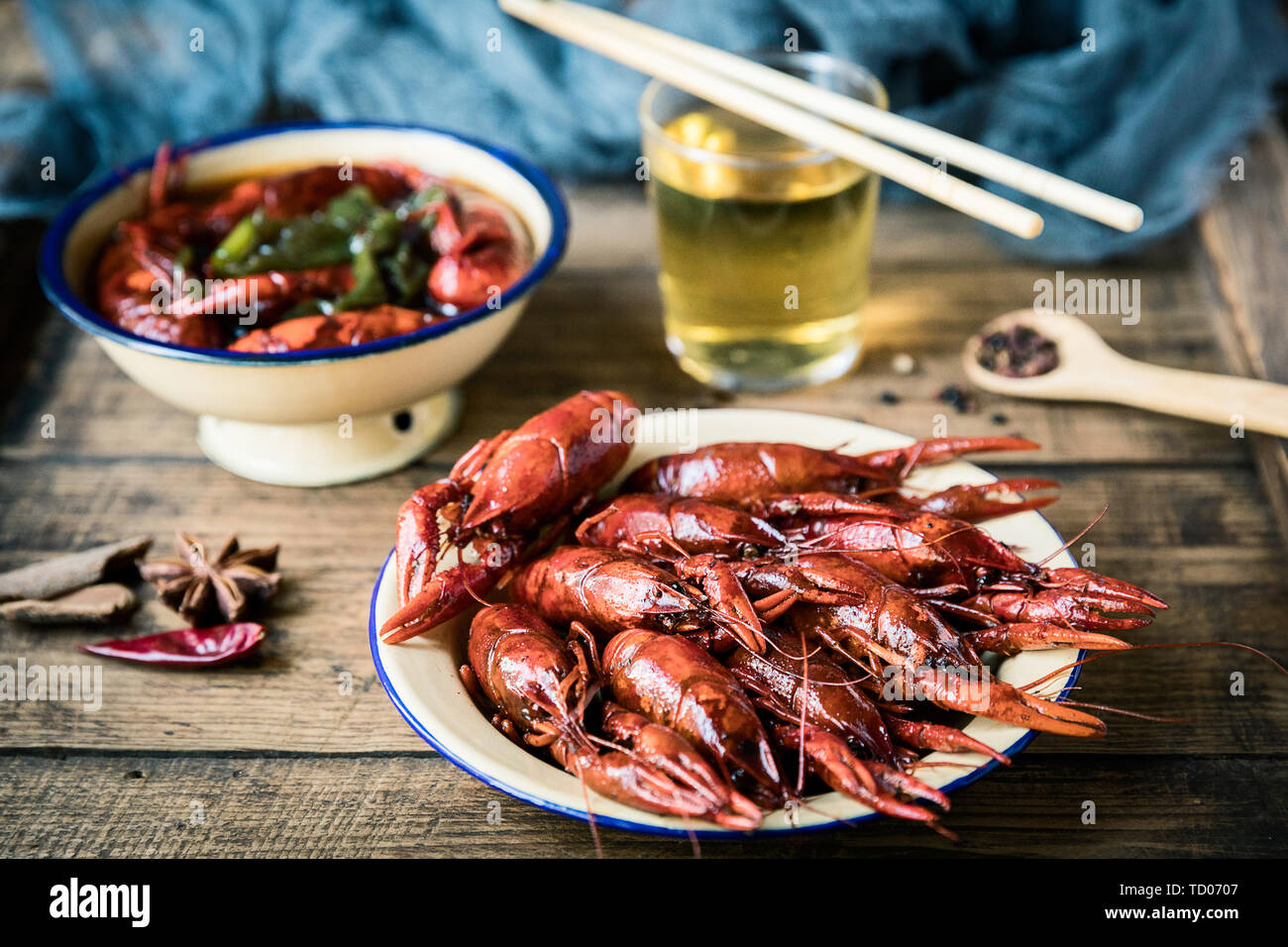 Thirteen spicy crayfish Stock Photo - Alamy