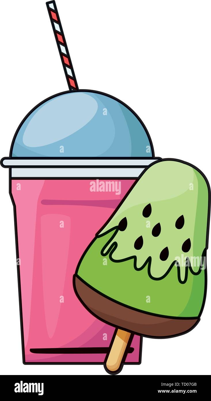 delicious ice lolly icon cartoon and frozen ice shaved Stock Vector ...