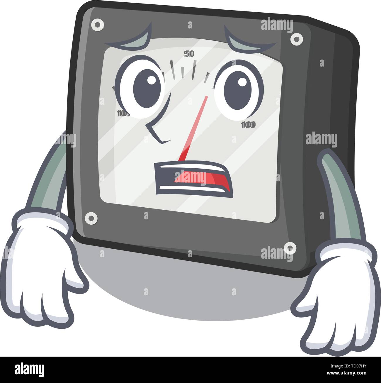 Afraid meter ampere in the character box Stock Vector Image & Art - Alamy