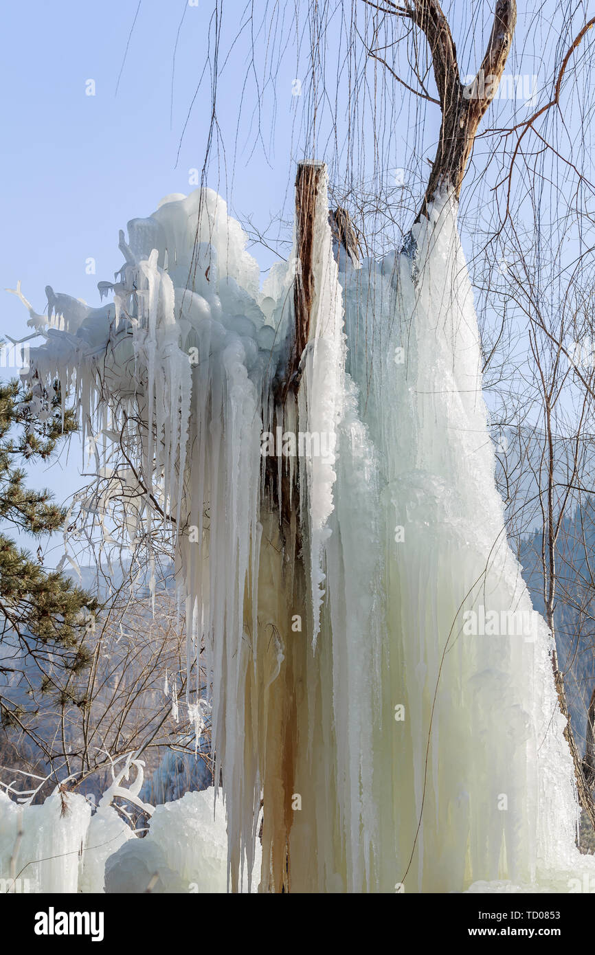 Ice waterfall, ice Stock Photo - Alamy