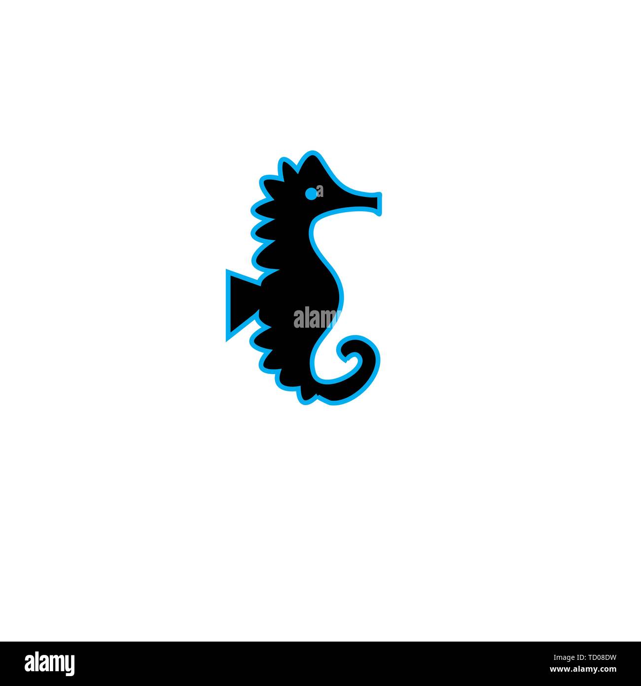 Sea horse black isolated Cut Out Stock Images & Pictures - Alamy