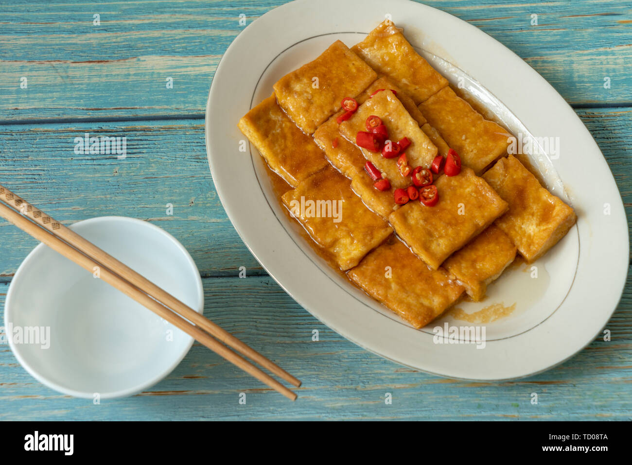 Home-cooked fried tofu Stock Photo - Alamy