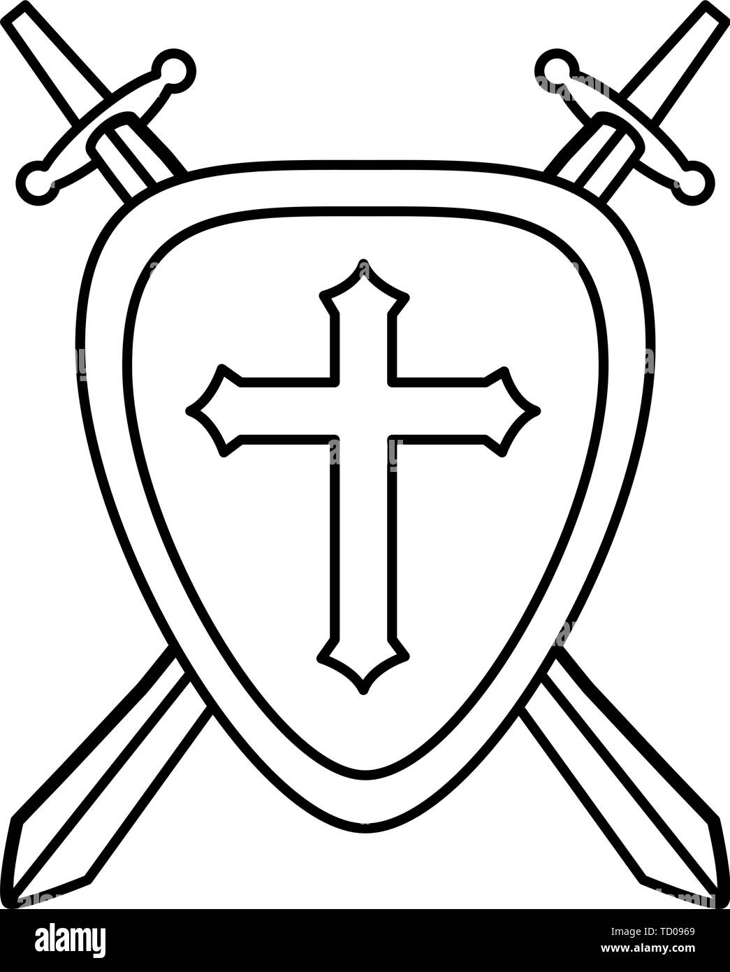 Shield and swords design, Security protection emblem banner heraldic ...