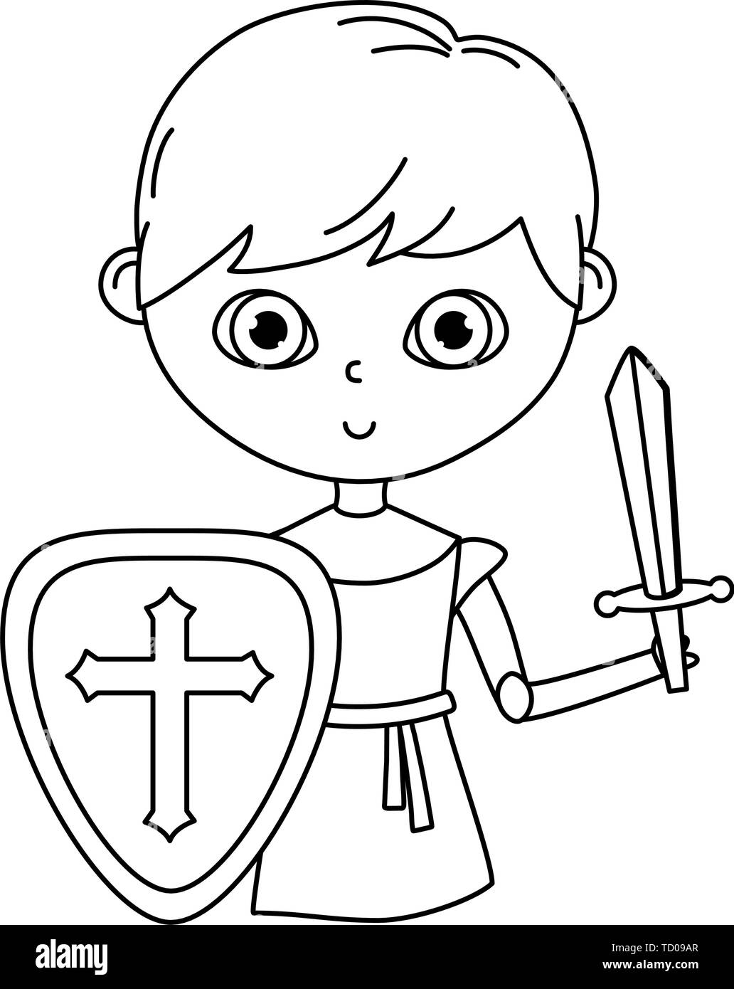 Medieval knight design, Man cartoon hero warrior armor history theme ...