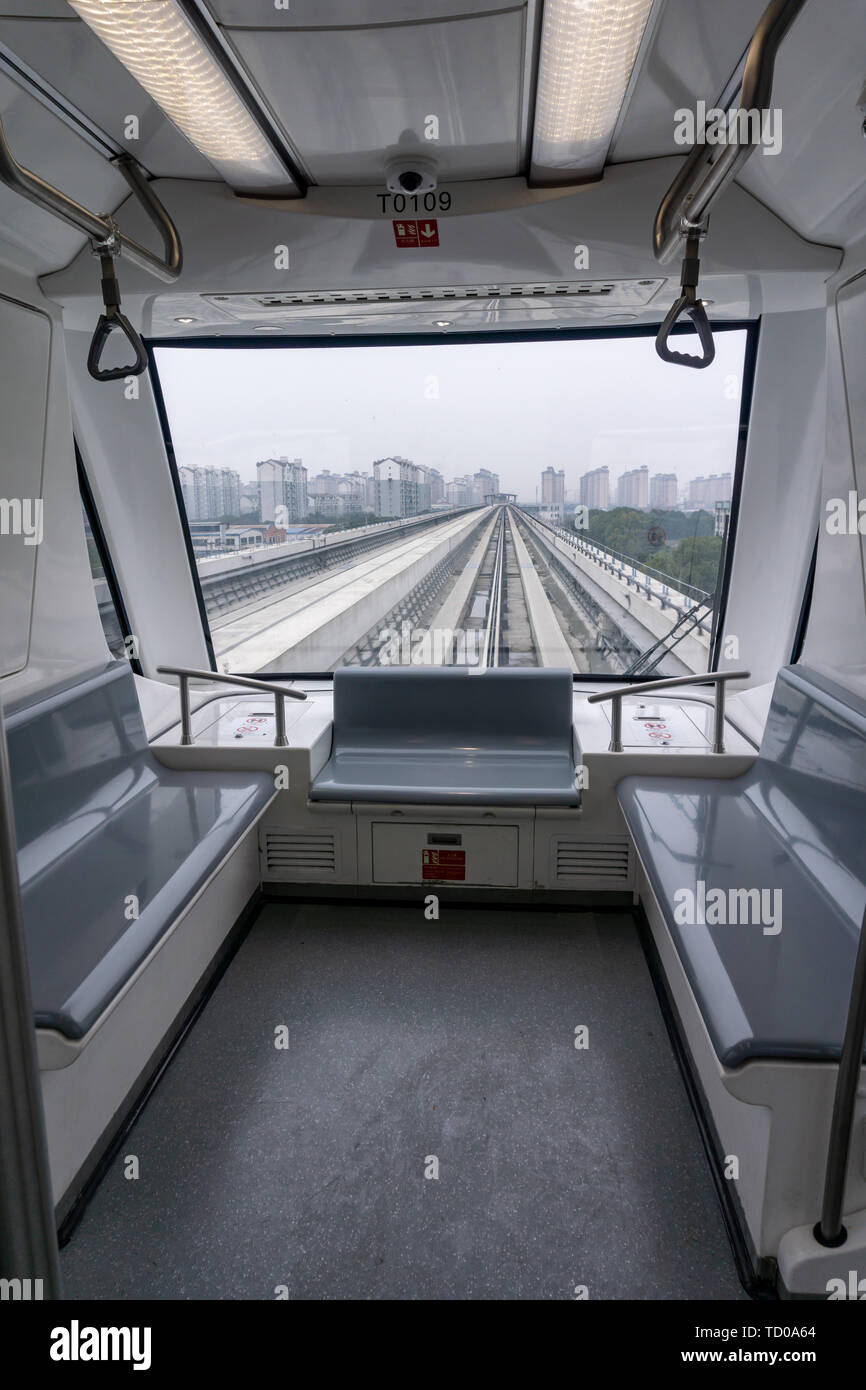 First-person perspective of the front of the Pujiang line in the ...