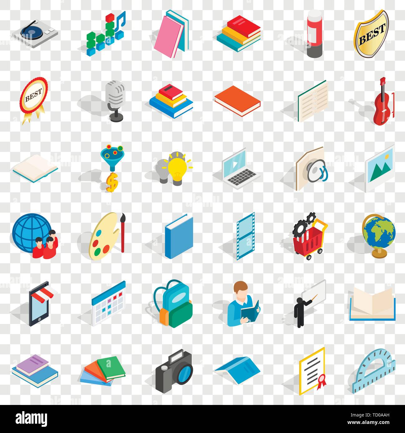 Watercolor icons set, isometric style Stock Vector Image & Art - Alamy