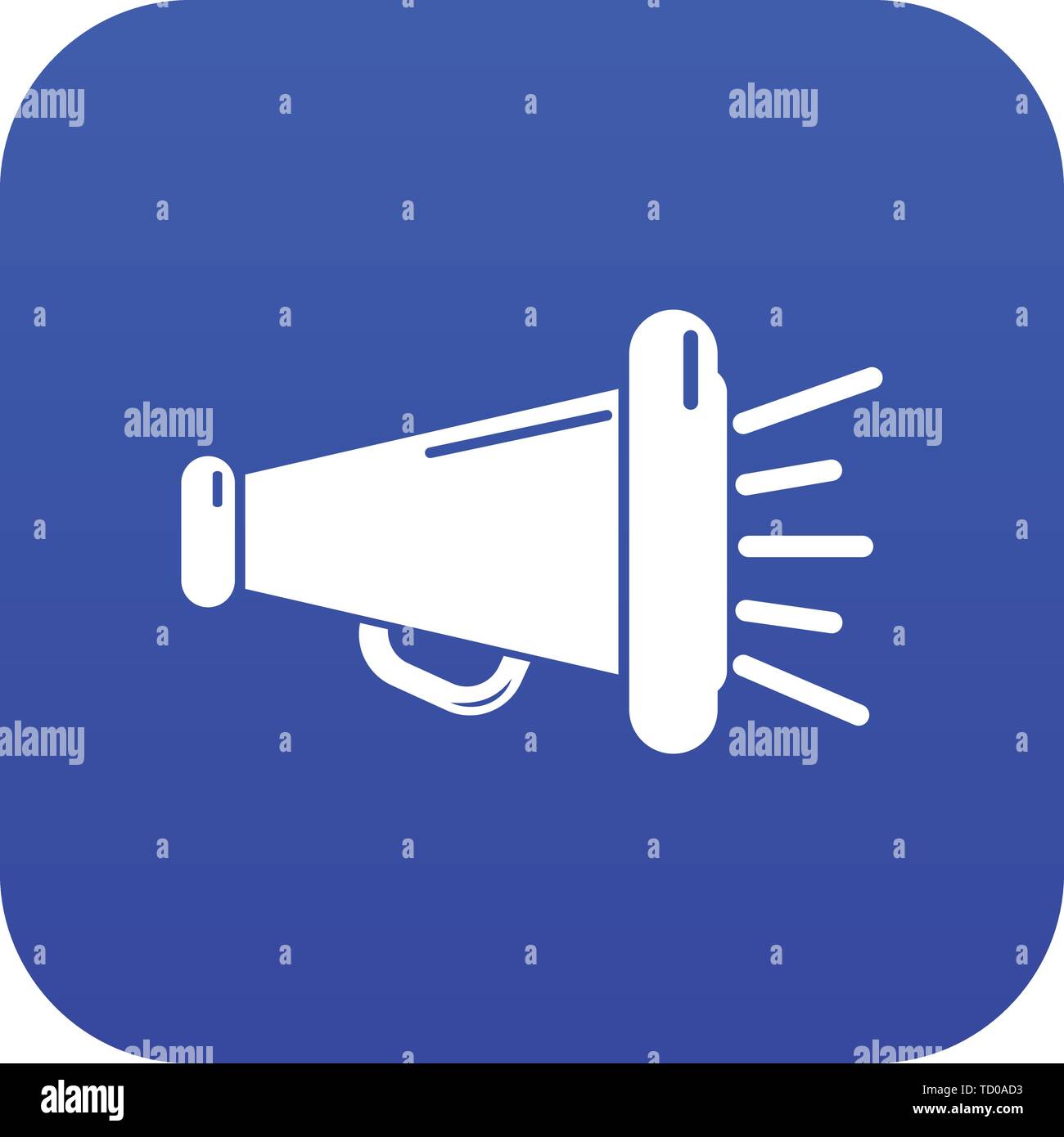 Megaphone icon blue vector Stock Vector Image & Art - Alamy