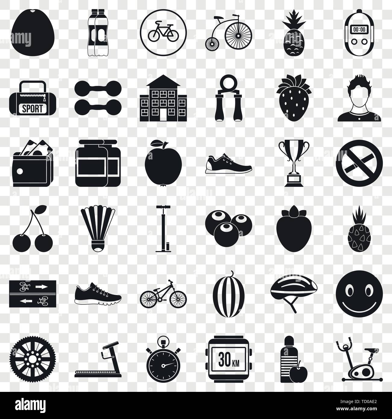 Muscle icons set, simle style Stock Vector Image & Art - Alamy