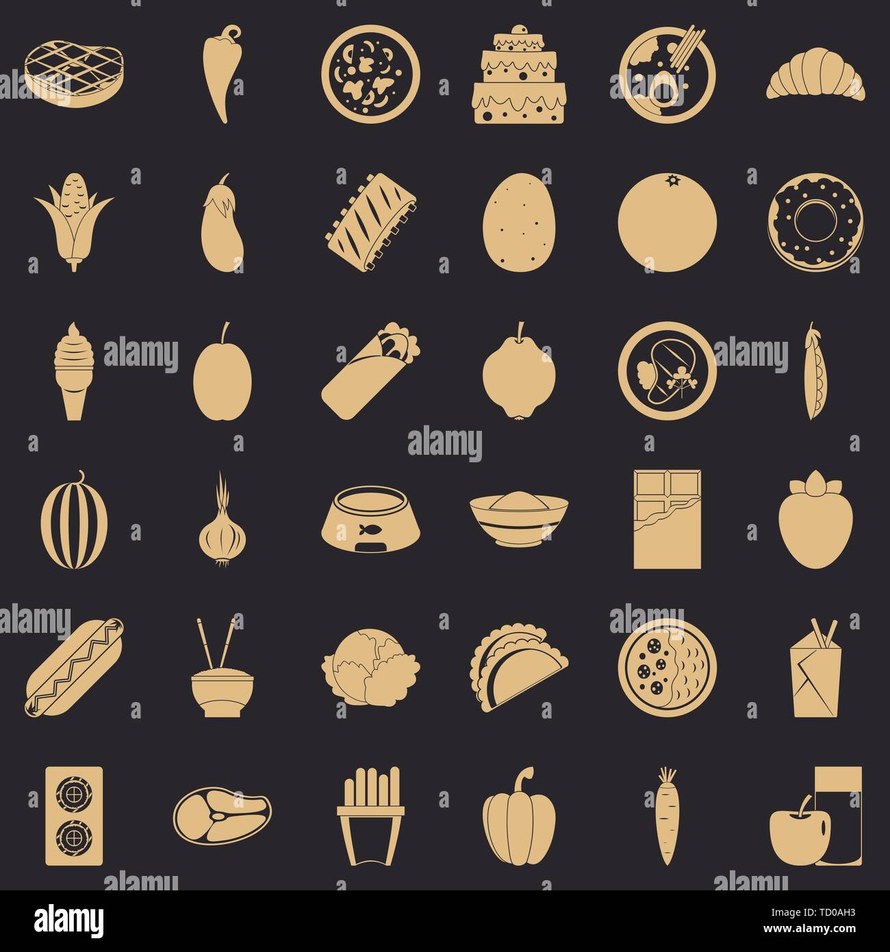Food value icons set, simple style Stock Vector Image & Art - Alamy