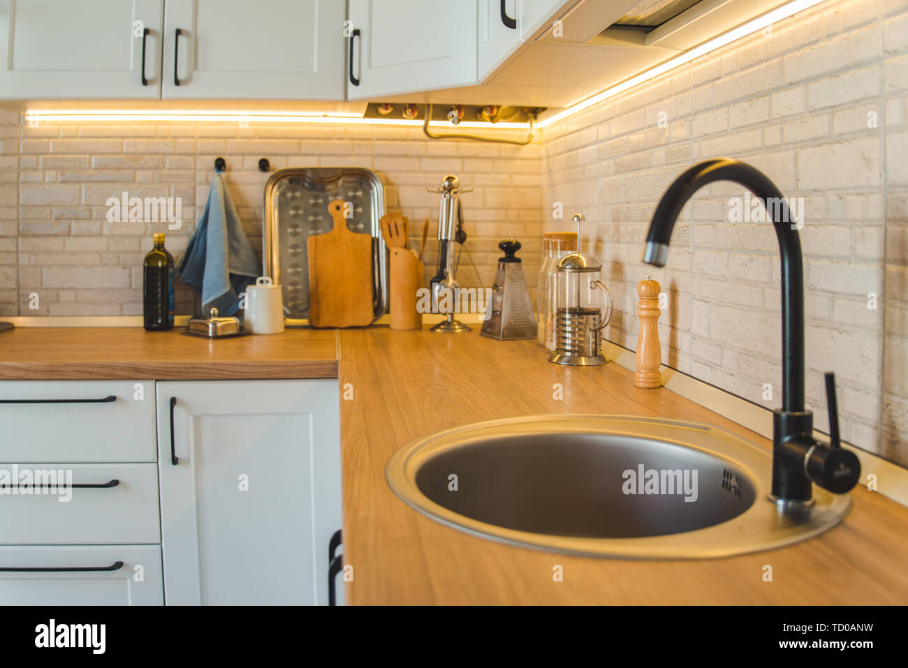 kitchen view background Stock Photo - Alamy