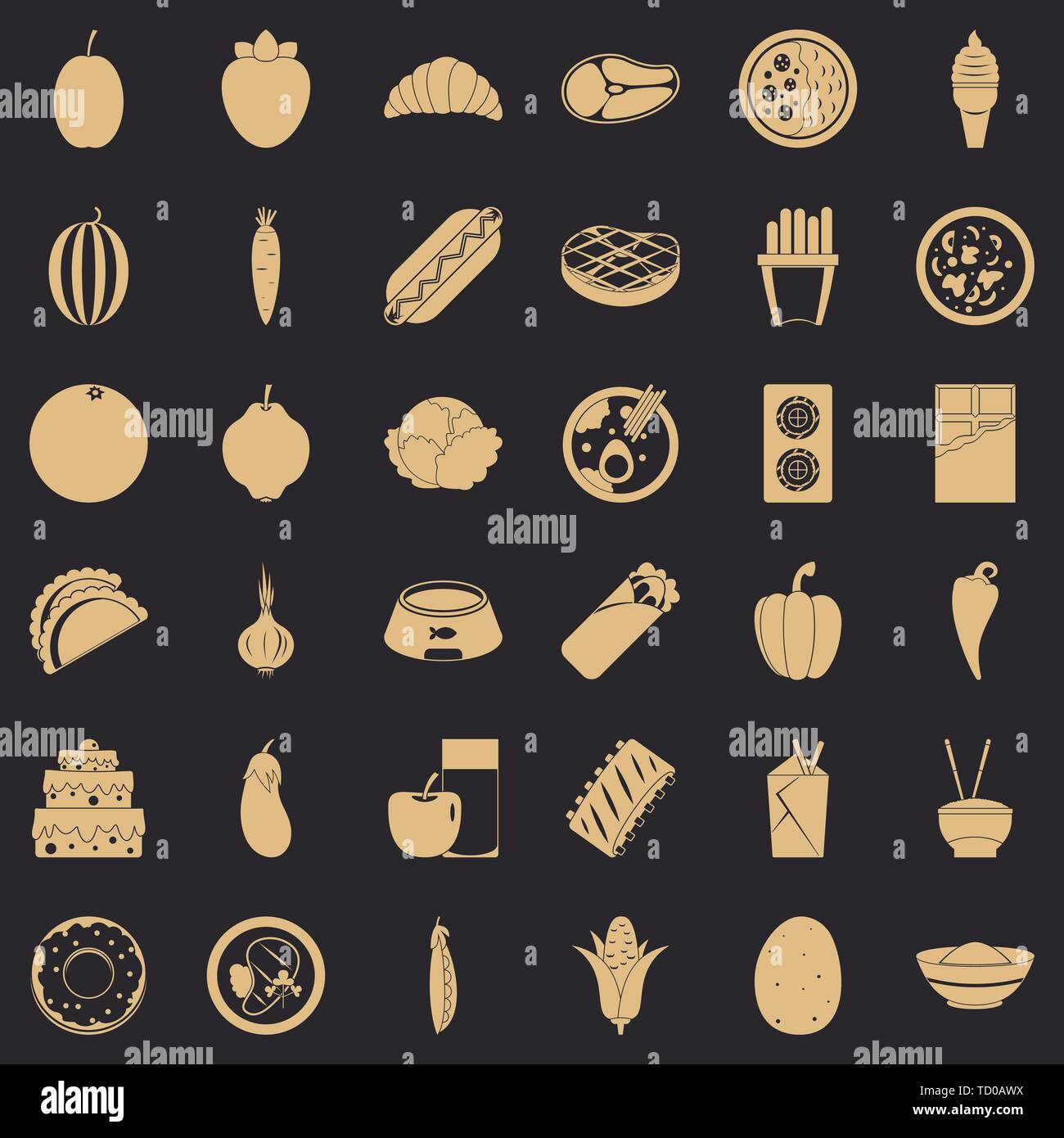 Supply food icons set, simple style Stock Vector Image & Art - Alamy