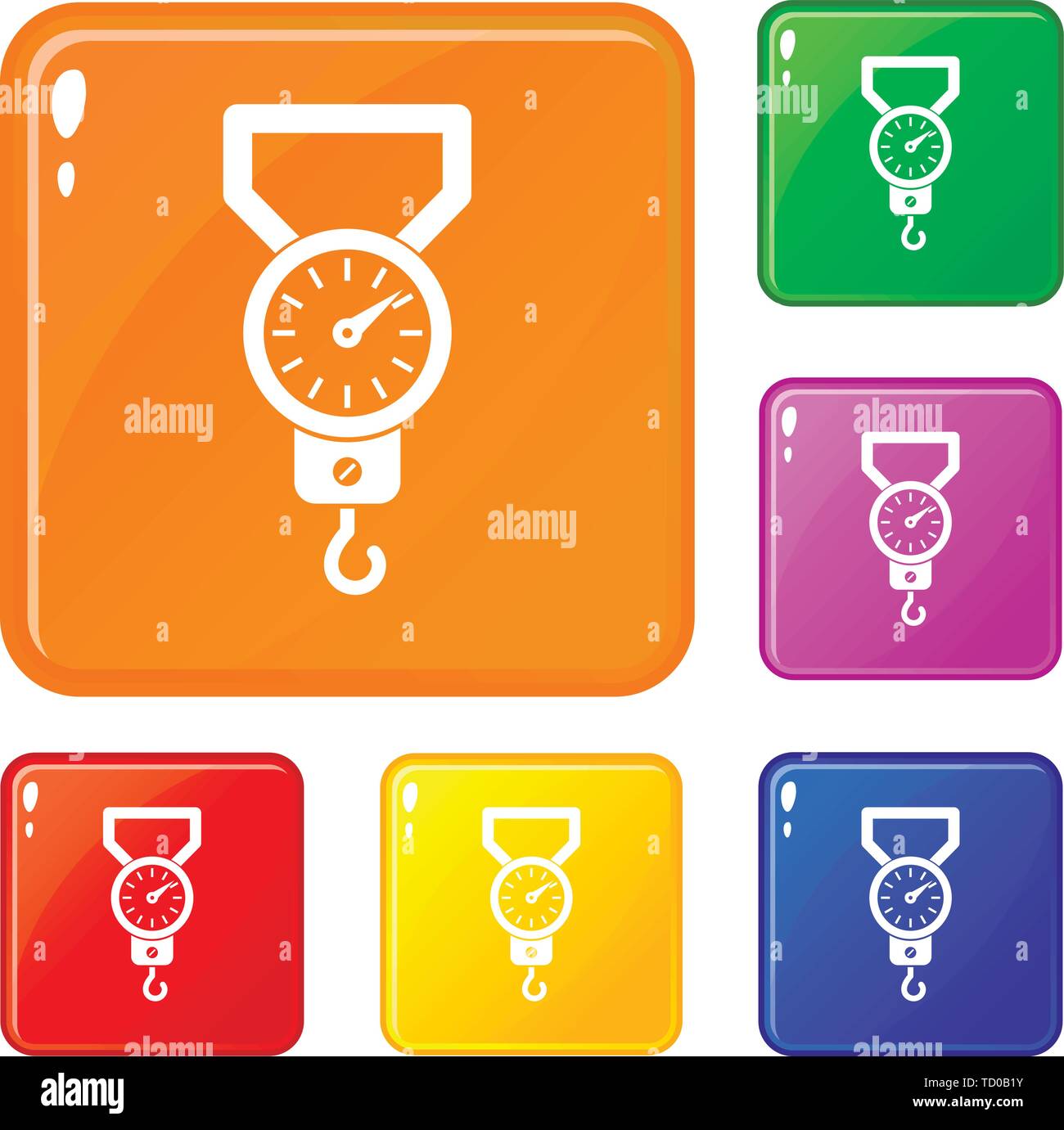 Spring scale icons set vector color Stock Vector Image & Art - Alamy
