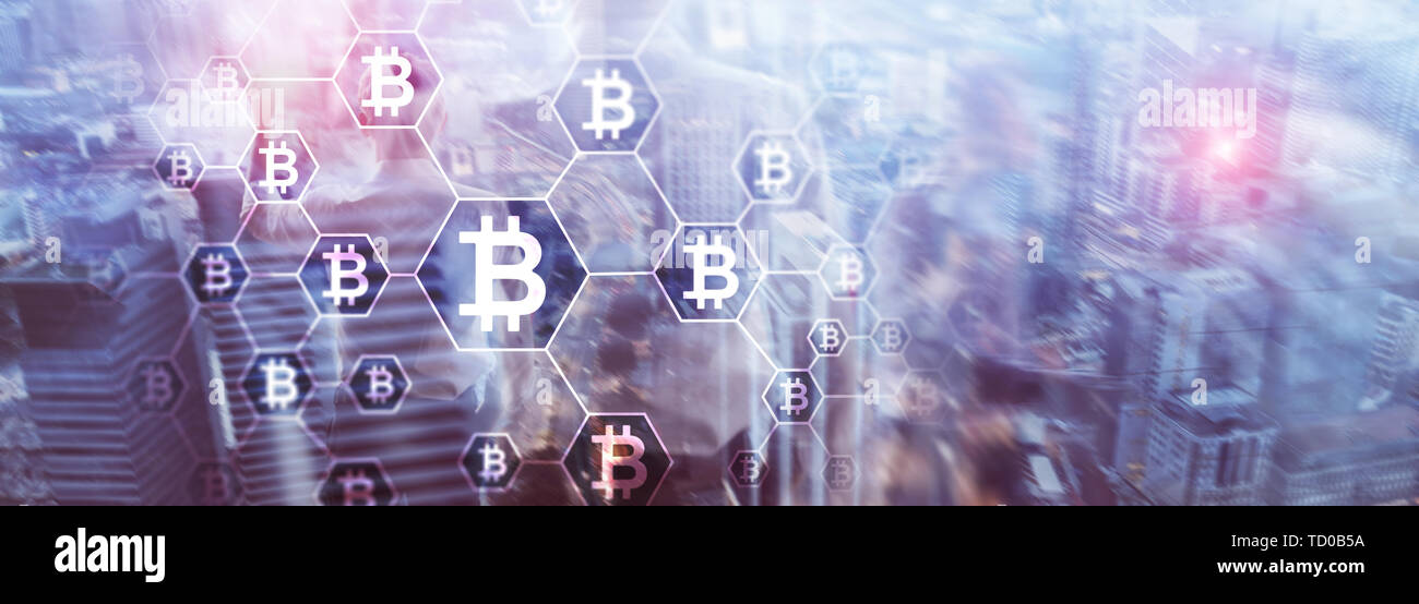 Bitcoin, Blockchain concept on server room background Stock Photo - Alamy