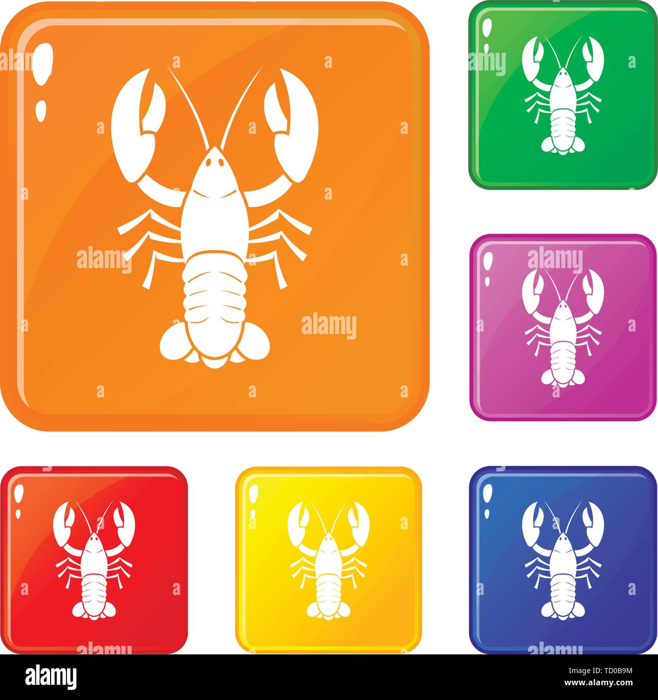 Crawfish icons set vector color Stock Vector Image & Art - Alamy