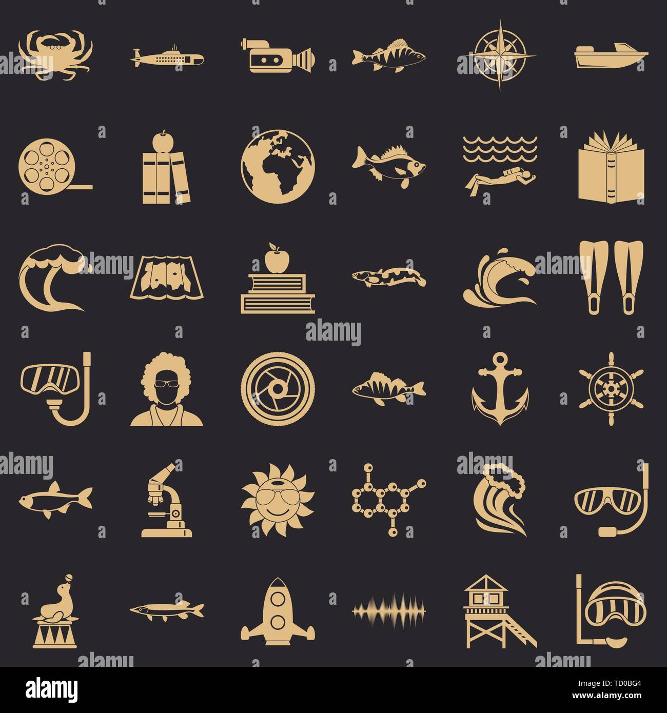 Open sea icons set, simple style Stock Vector Image & Art - Alamy
