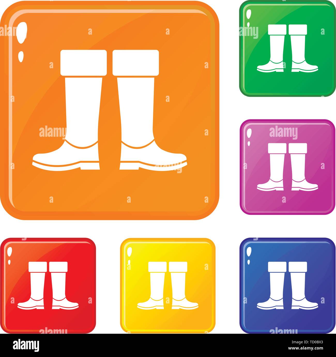 Rubber boots icons set vector color Stock Vector Image & Art - Alamy