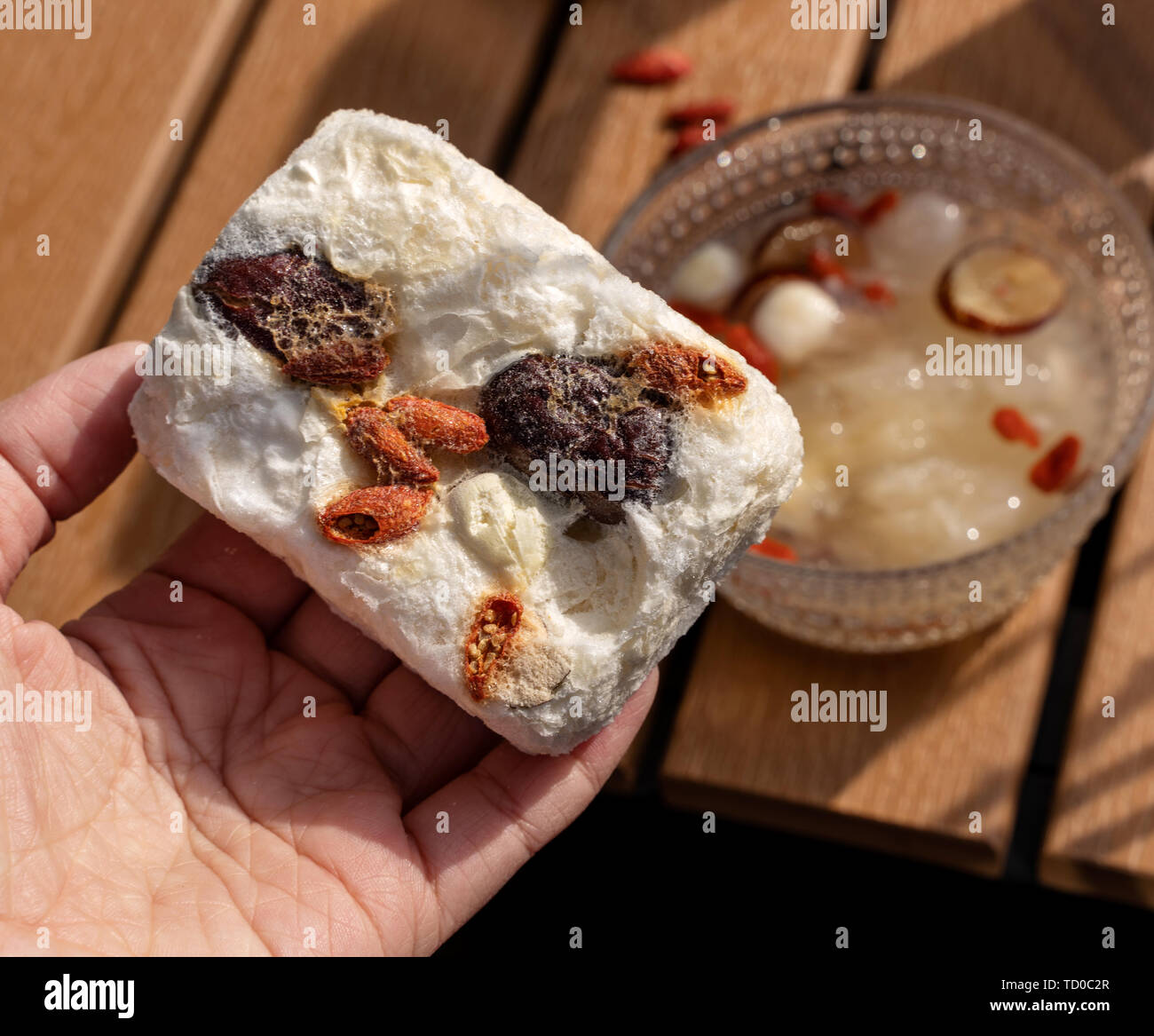 Red jujube silver ear lotus seed soup Stock Photo - Alamy