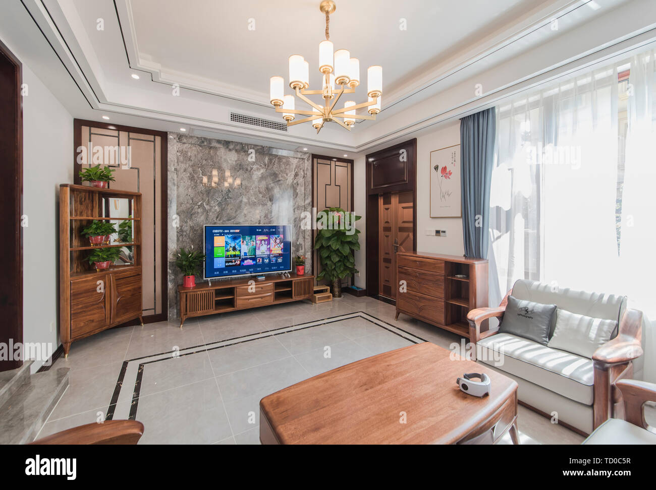 New Chinese living room Stock Photo - Alamy