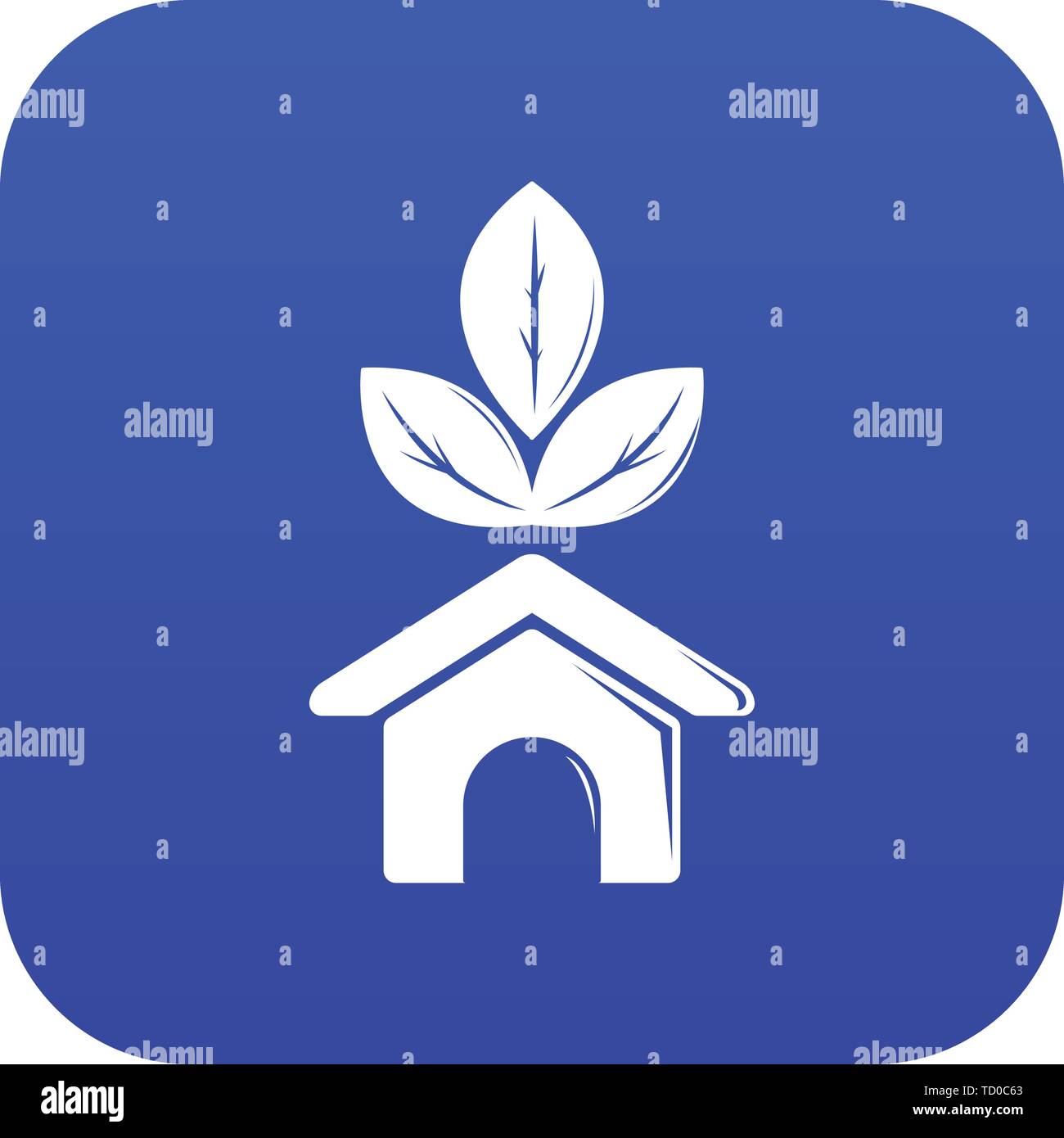Eco house icon blue vector Stock Vector Image & Art - Alamy