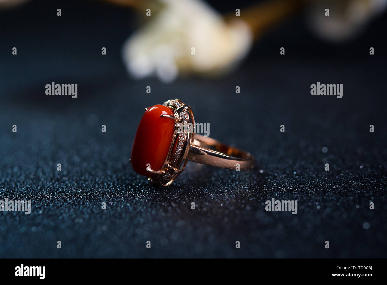 Red coral ring Stock Photo - Alamy
