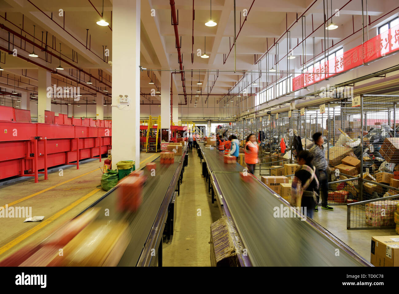 Sorting express parcels Stock Photo - Alamy