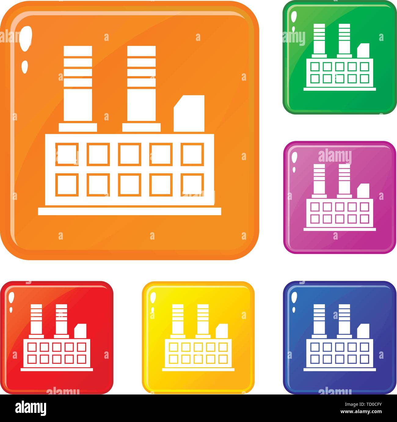 Factory building icons set vector color Stock Vector Image & Art - Alamy