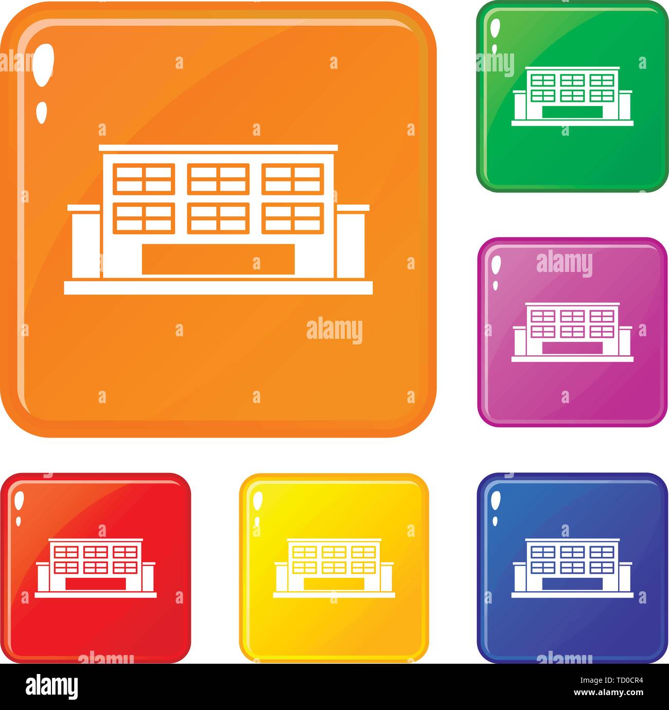 Industrial building icons set vector color Stock Vector Image & Art - Alamy