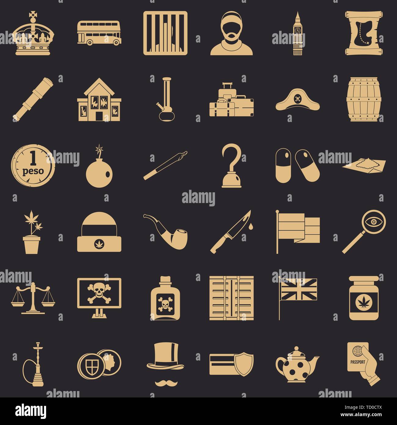 Assault icons set, simple style Stock Vector Image & Art - Alamy