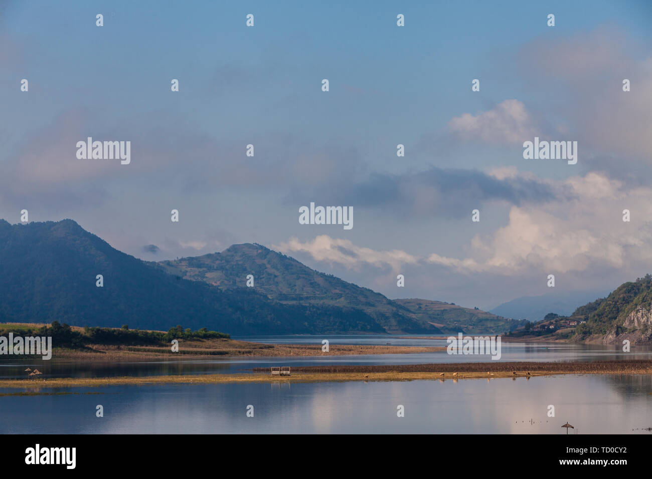 Landscape and landscape scenery of the Yalu River in Ji'an, Jilin ...
