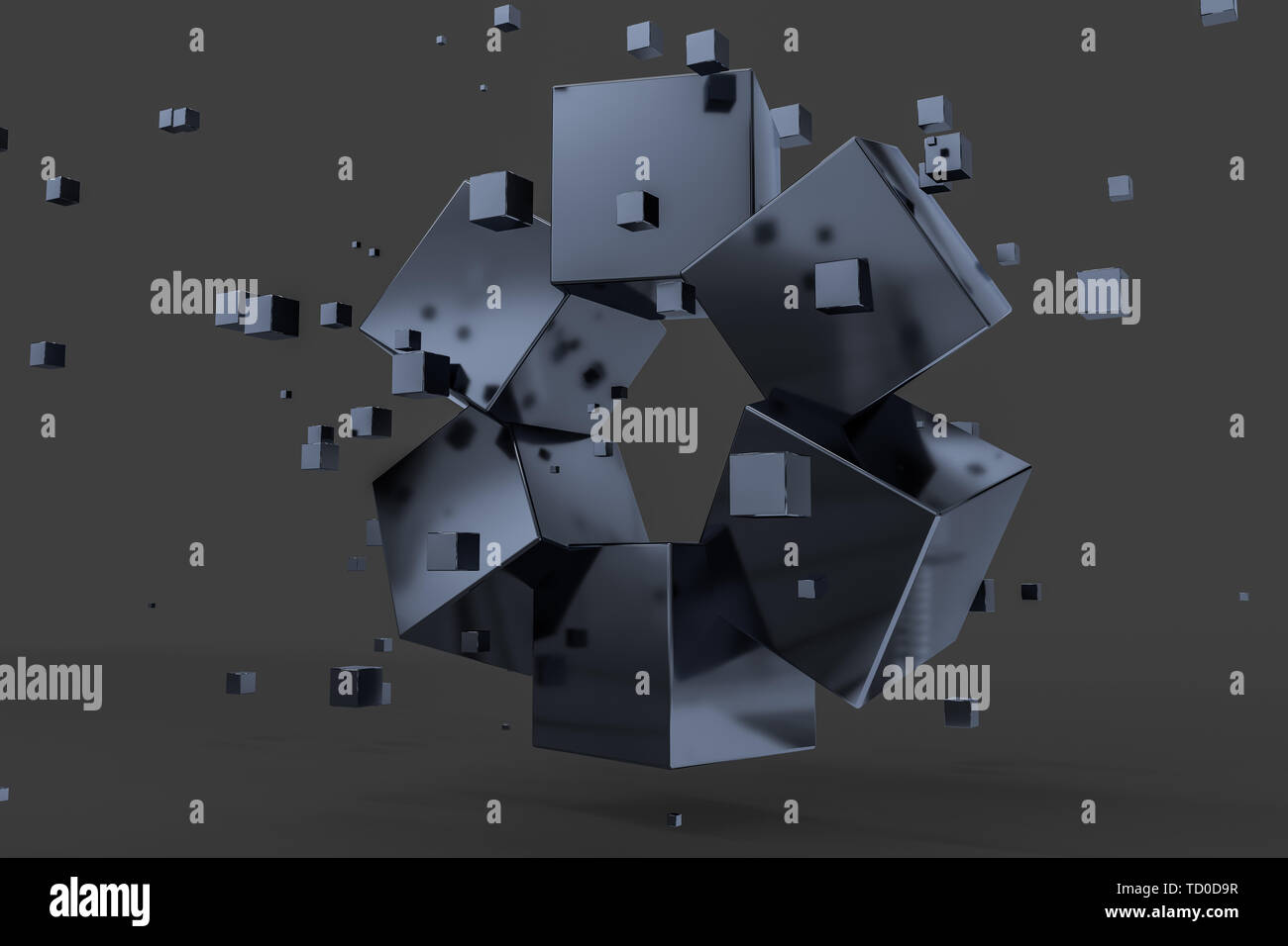 Three-dimensional rendering, technology sense square background Stock ...