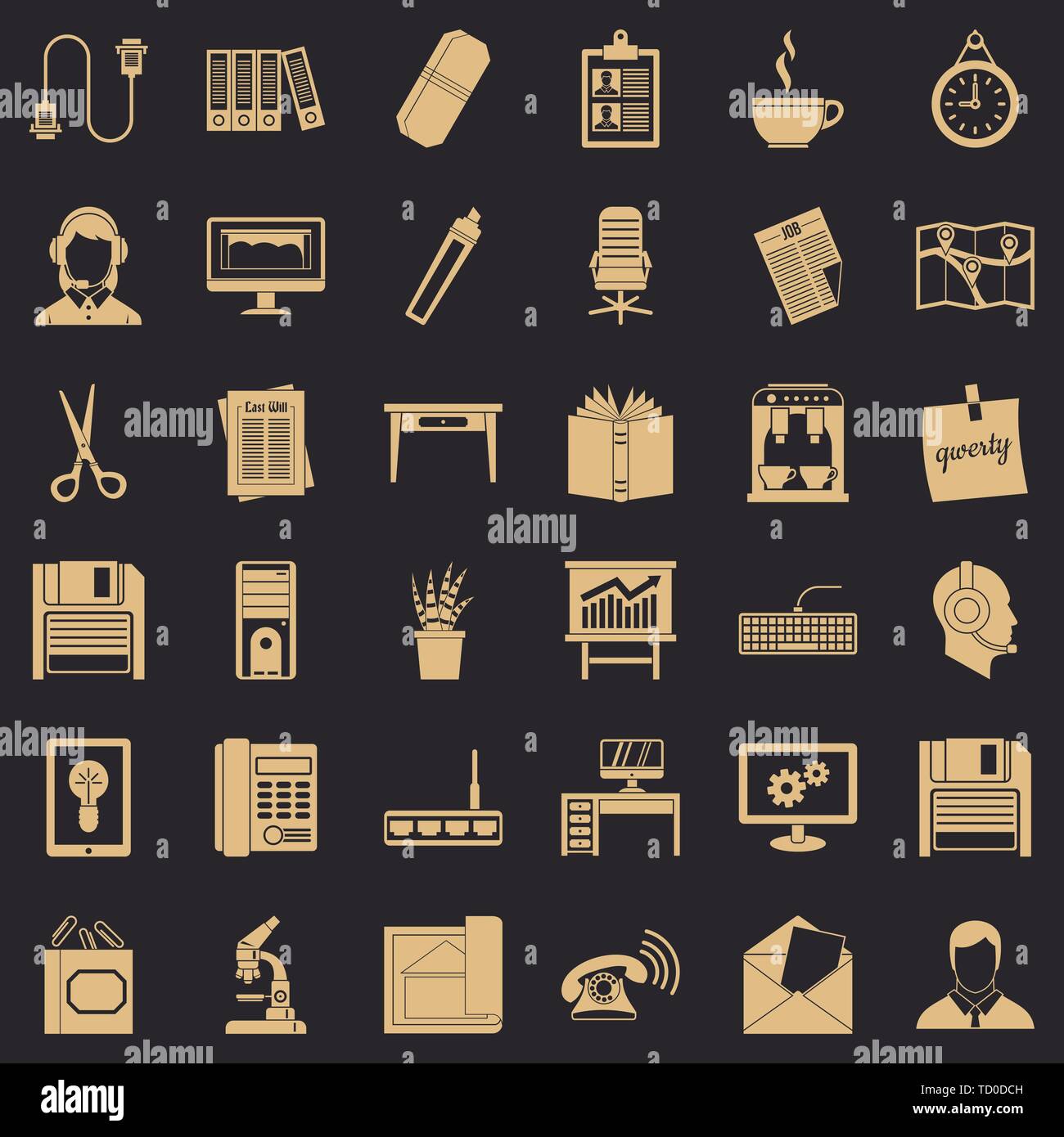 Office facilities icons set, simple style Stock Vector Image & Art - Alamy
