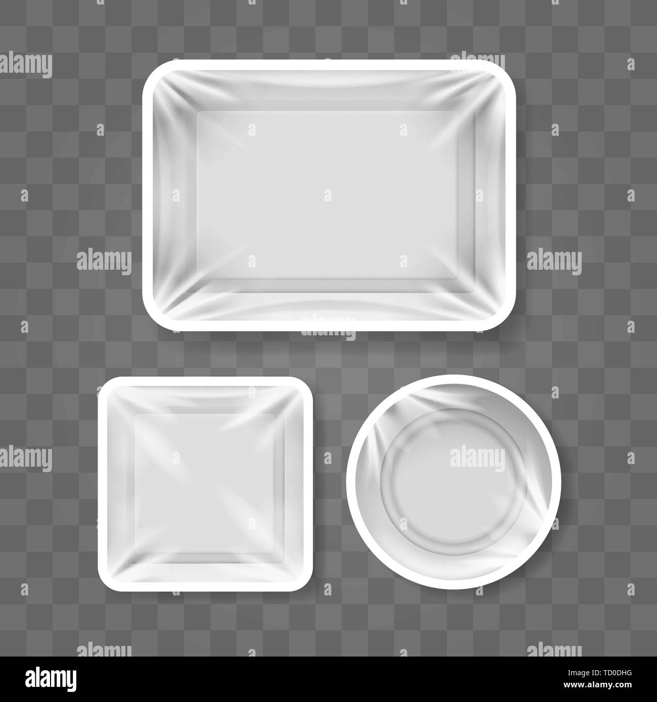 Food plastic container templates. White meal box set, cooking packaging ...