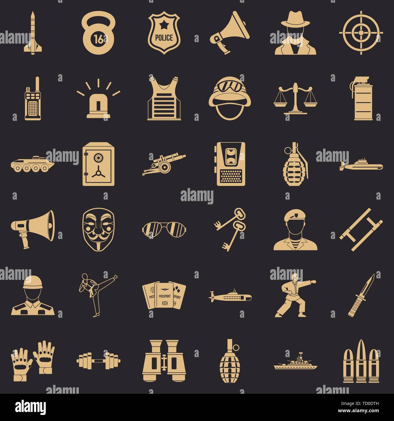 Police officer icons set, simple style Stock Vector Image & Art - Alamy