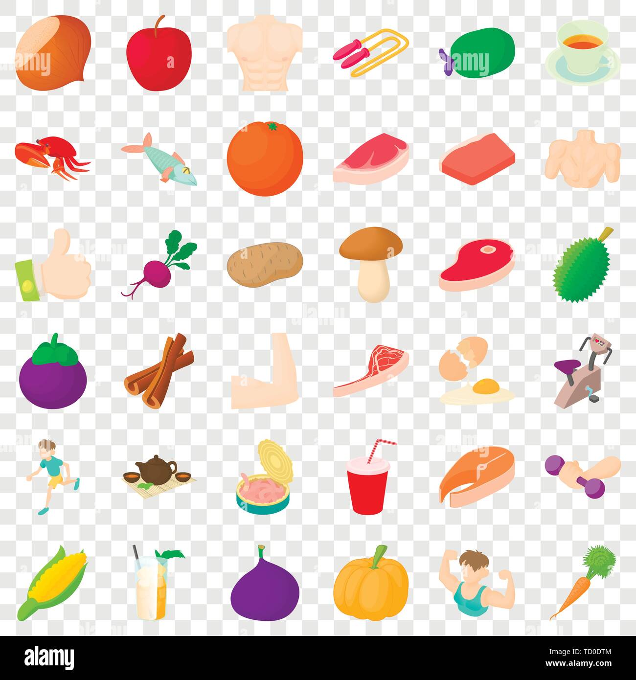 Slim icons set, cartoon style Stock Vector Image & Art - Alamy