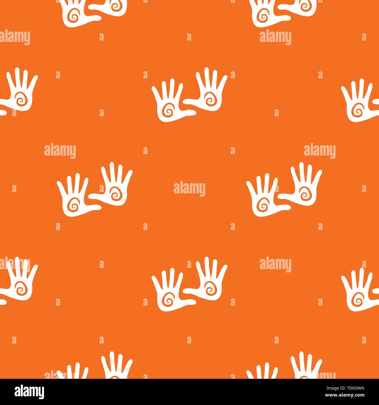 Hand pattern vector orange Stock Vector Image & Art - Alamy