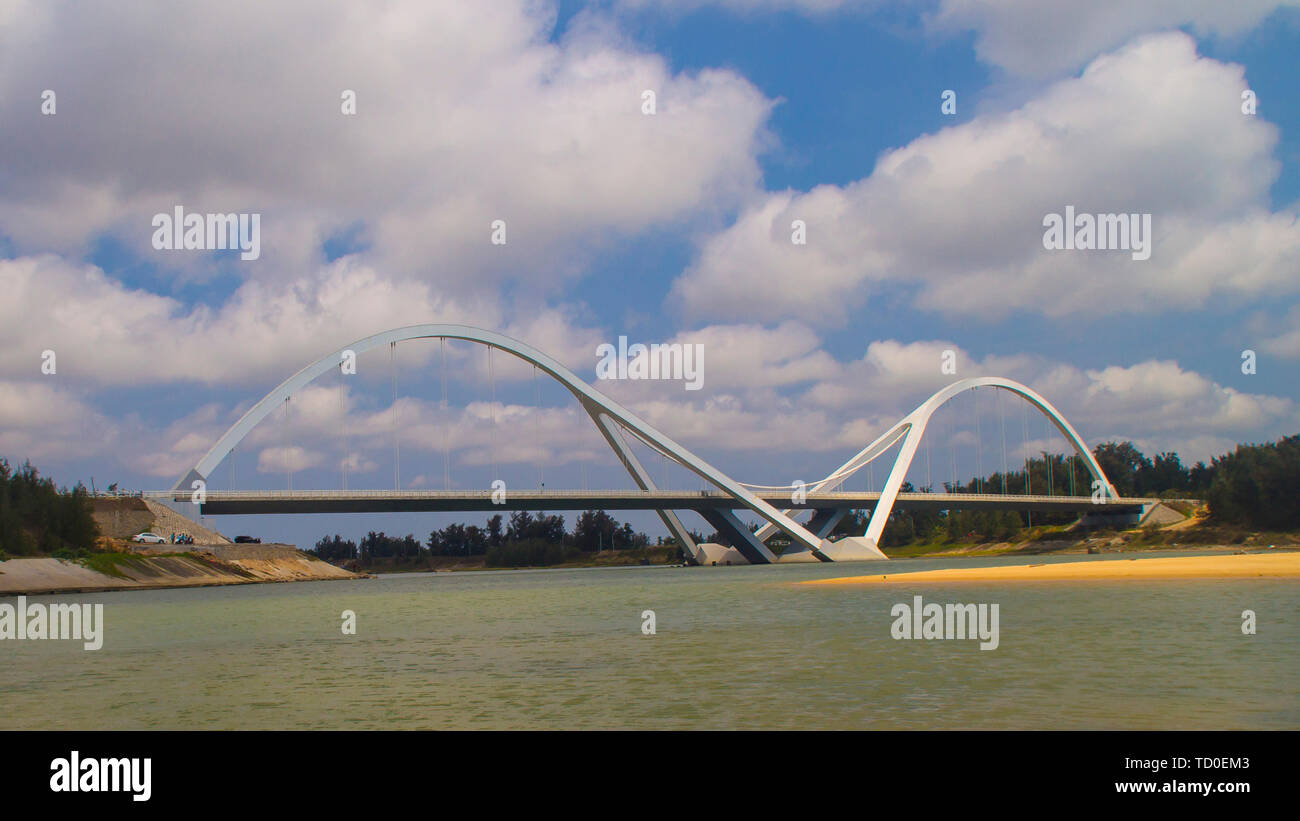 Blue sky and white clouds under Hainan Wanning Sun River Landscape ...