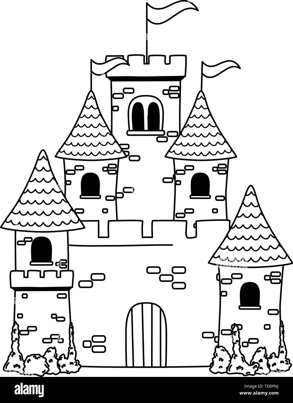 Medieval Tower Drawing