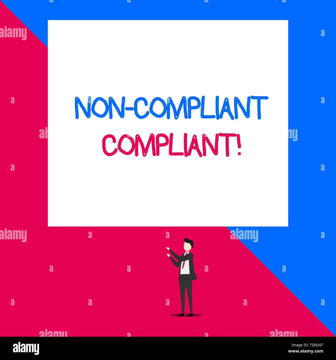 Writing note showing Non Compliant Compliant. Business concept for ...