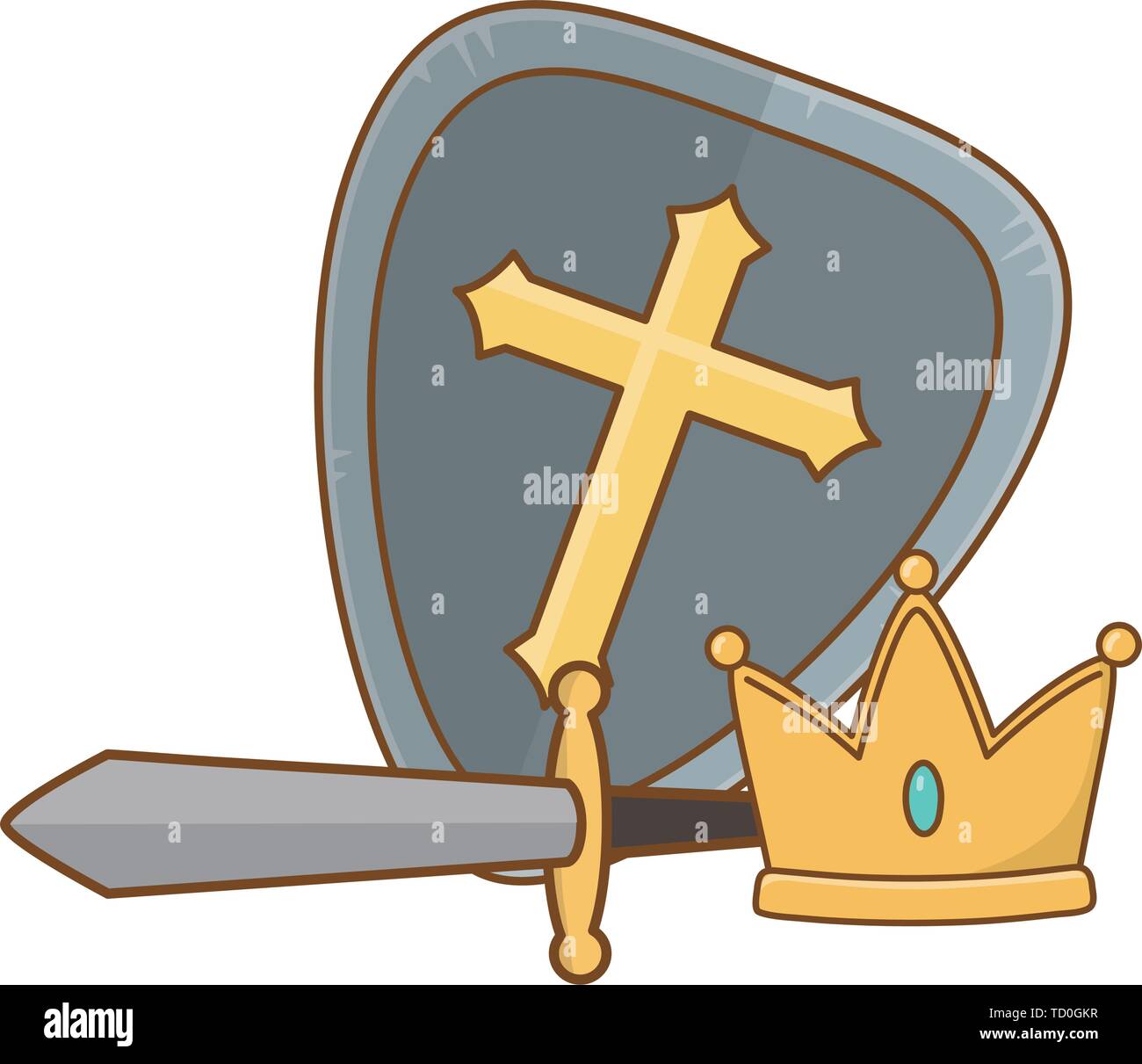 Shield crown and sword design, Security protection emblem banner ...