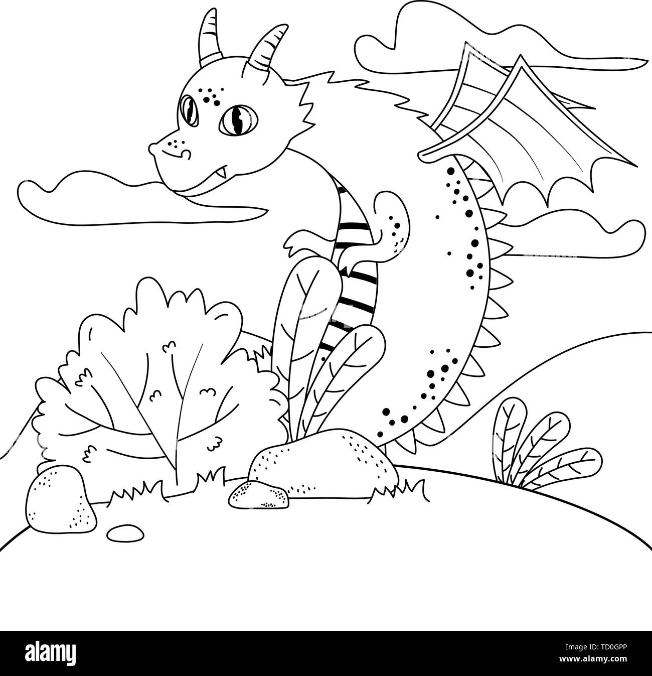Dragon cartoon design, Chinese asian fantasy animal monster and culture ...