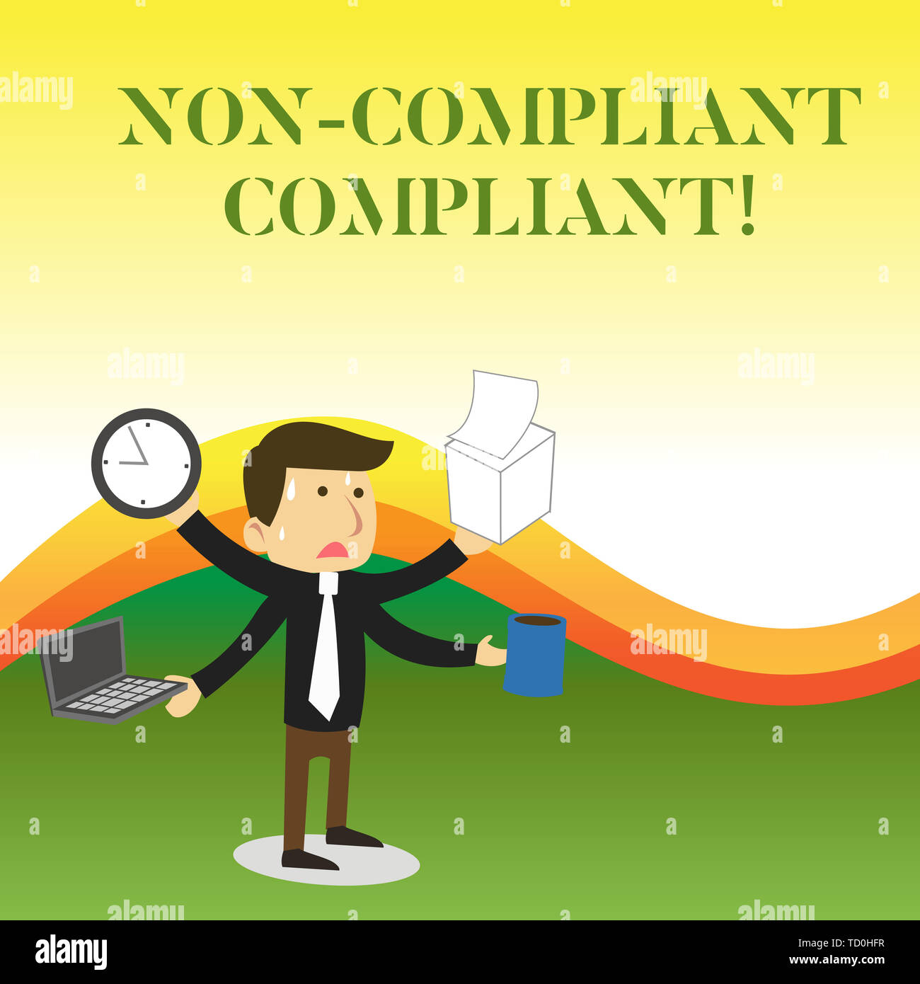 Text sign showing Non Compliant Compliant. Business photo showcasing ...