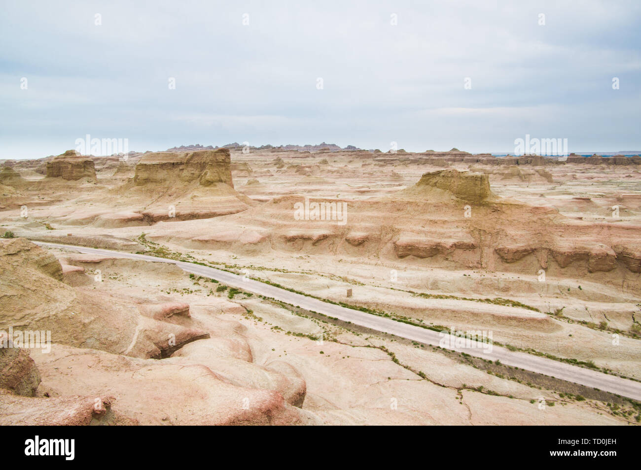 In the evening, the ghost city of Urhe, Xinjiang Stock Photo - Alamy