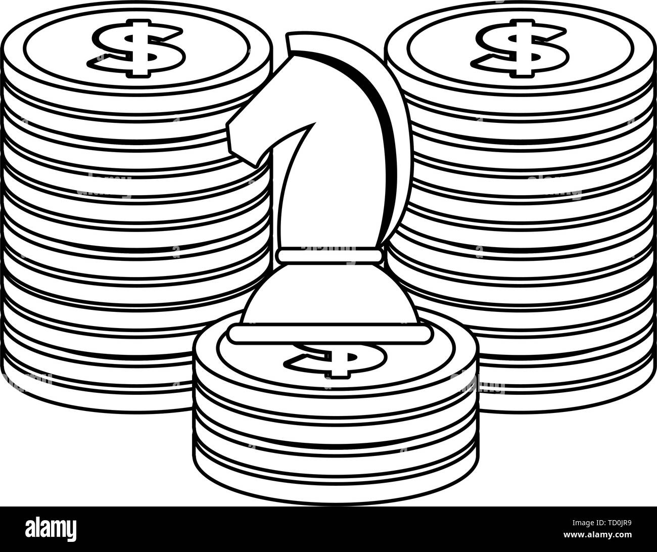 Chess and coins design, Piece game strategy competition leisure hobby ...