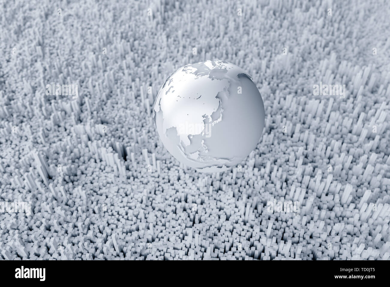 Concave-convex changing terrain and Earth model, three-dimensional ...