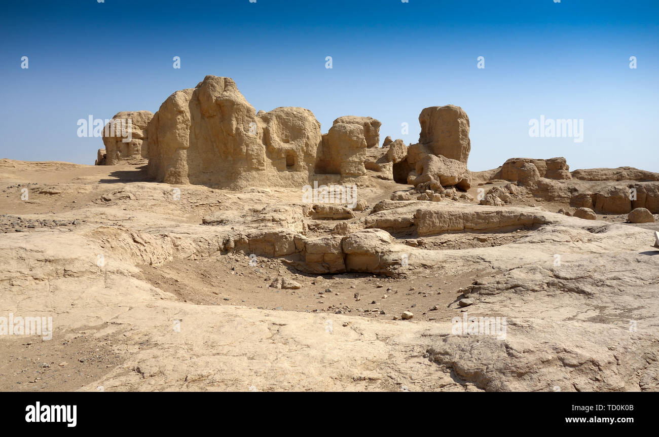 The ruins of the old city of Jiaohe Stock Photo - Alamy