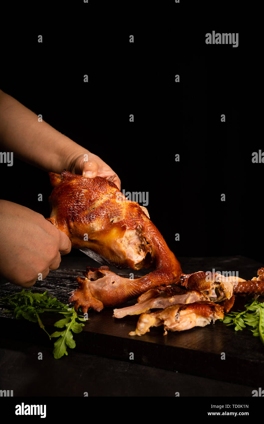 Northeast characteristic traditional hand-torn pickpocket chicken Stock ...