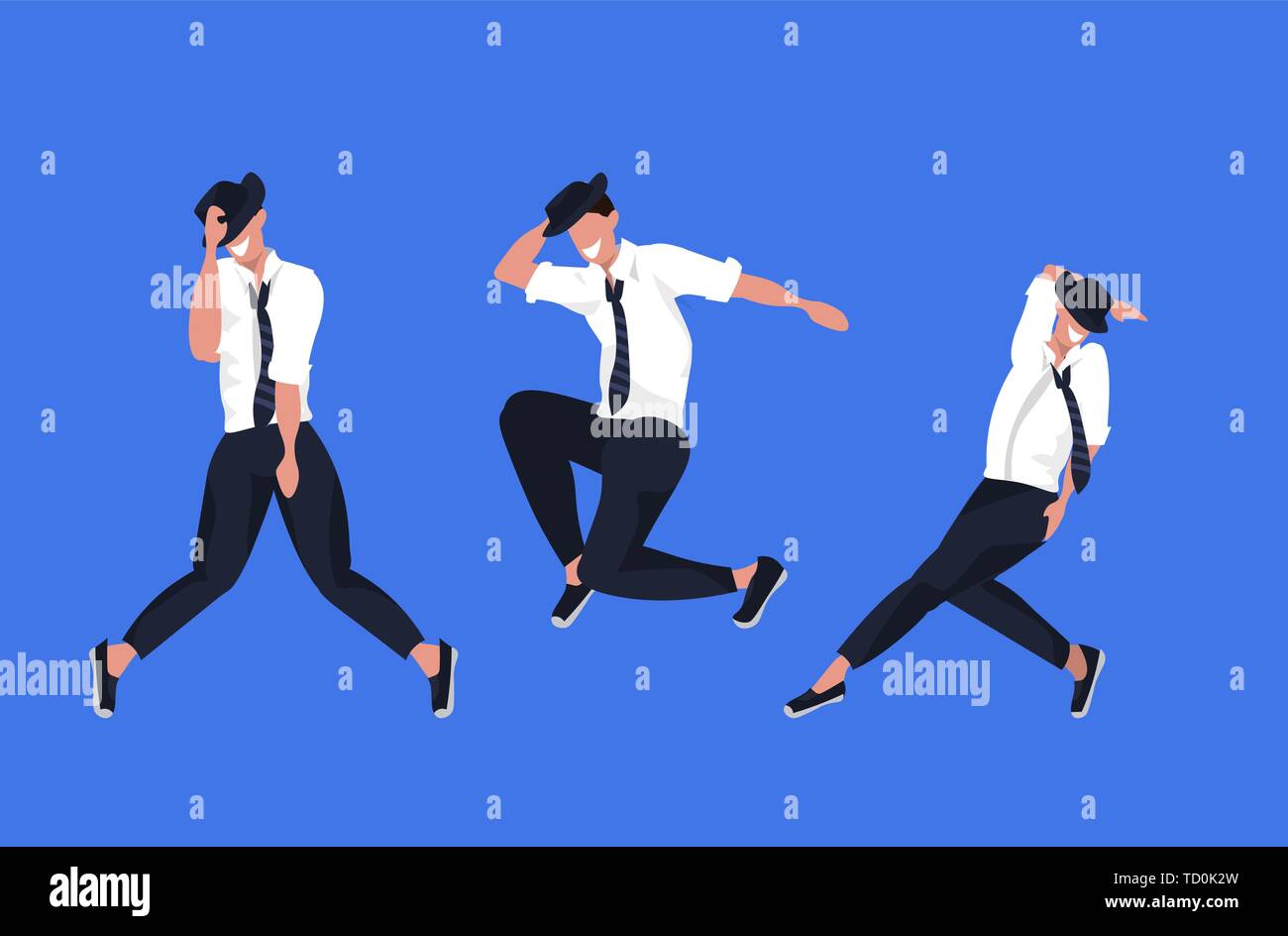 businessmen dancing in different poses male cartoon characters posing ...